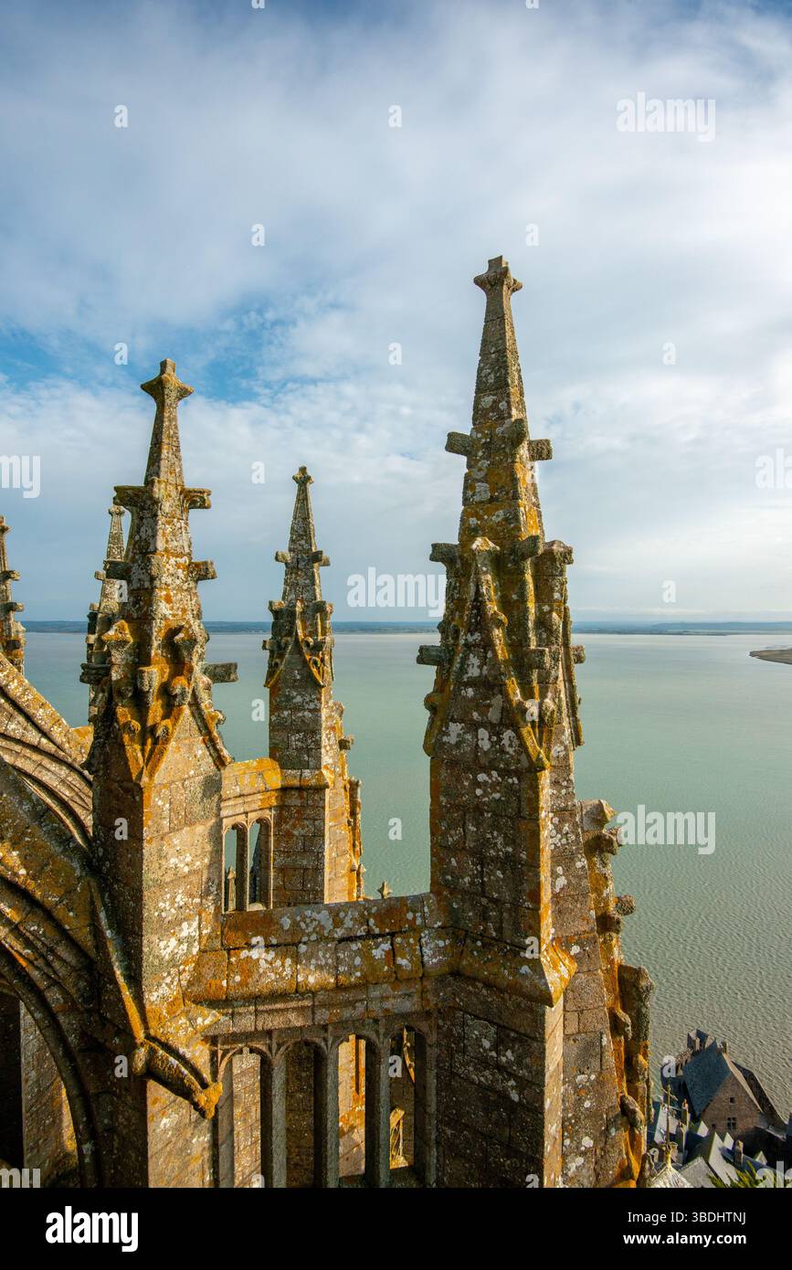Gothic art in all its splendor at Saint Michael's Mount Abbey, Normandy ...