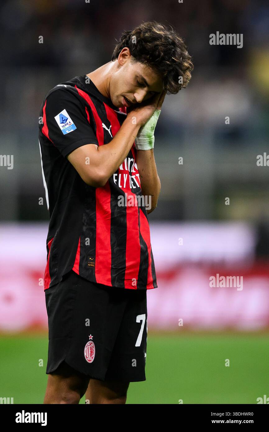 Joao Felix of AC Milan celebrates after scoring a goal from a free kick ...