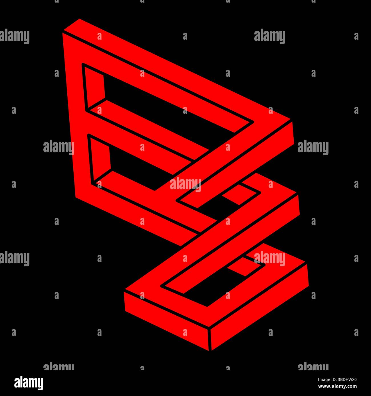 Impossible shape. Logo. Sacred geometry figure. Optical illusion ...