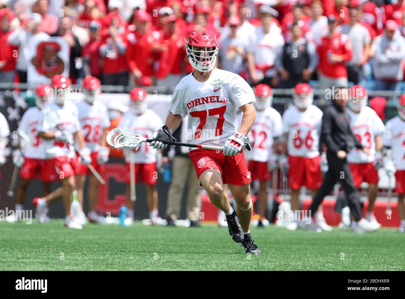 FOXBOROUGH, MA - MAY 24: Luke Gilmartin (77) of Cornell Big Red in ...