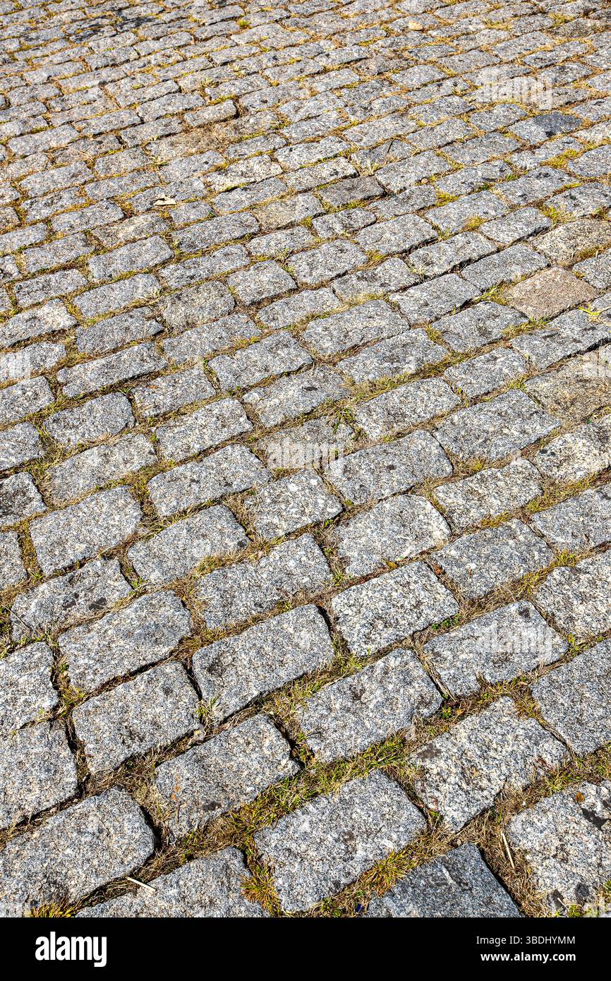 streets of cobblestones on colonial city of Santana do Parnaiba, Sao ...