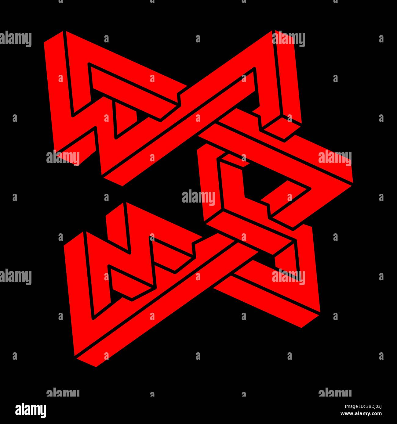 Illusion shape. 3d geometry object. Optical illusion figure. Sacred ...