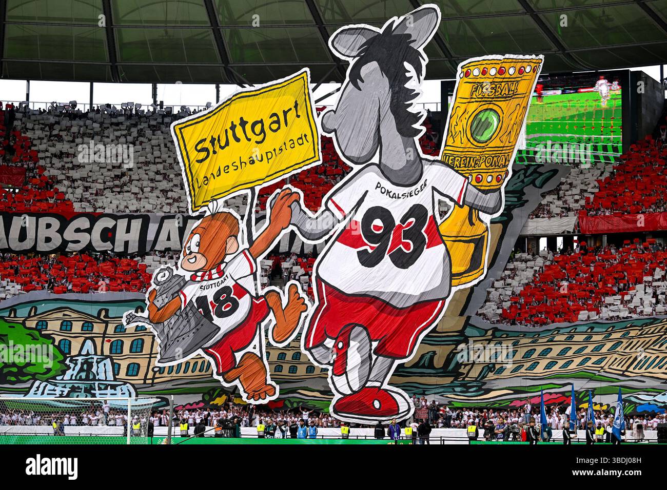 Berlin, Deutschland. 24th May, 2025. Choreo VfB Stuttgart Fans, GER ...