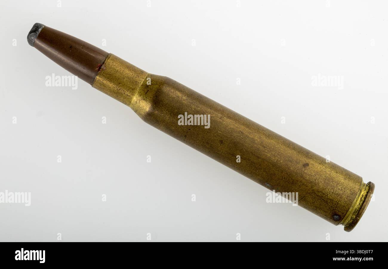 Old Rifle Cartridge on White Background Stock Photo - Alamy