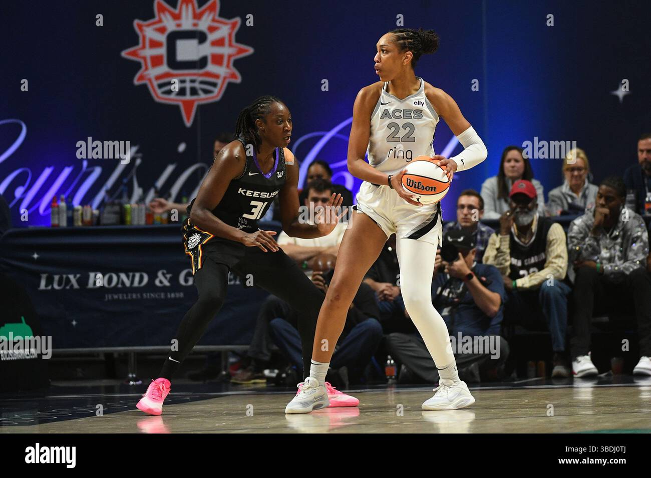 Uncasville, Connecticut, USA. 20th May, 2025. Las Vegas Aces center A ...