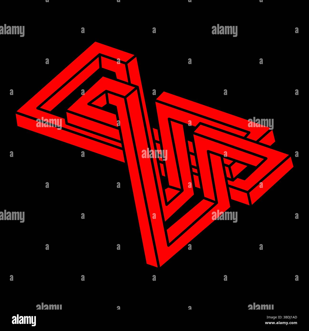 Impossible shape. Logo. Sacred geometry figure. Optical illusion ...