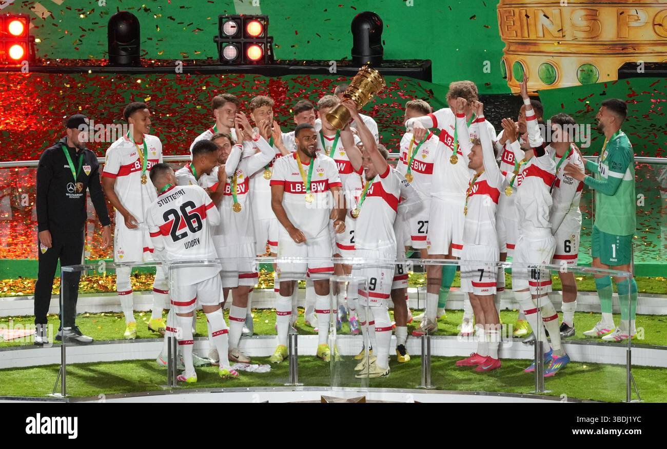 Berlin, Germany. 24th May, 2025. Soccer: DFB Cup, Arminia Bielefeld - VfB Stuttgart, Final ...