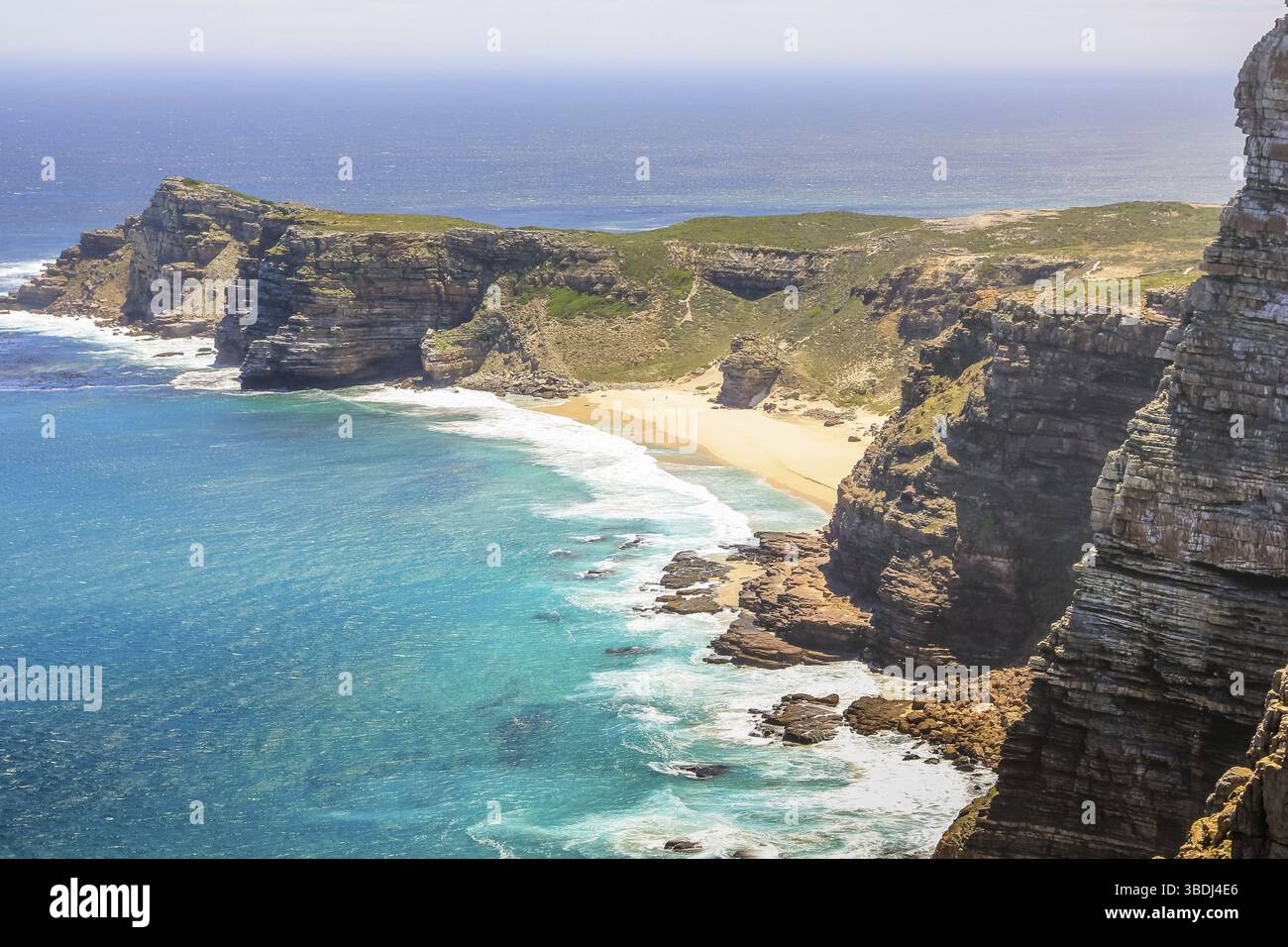 Aerial view of Cape of Good Hope and Dias Beach from lookout of Cape ...