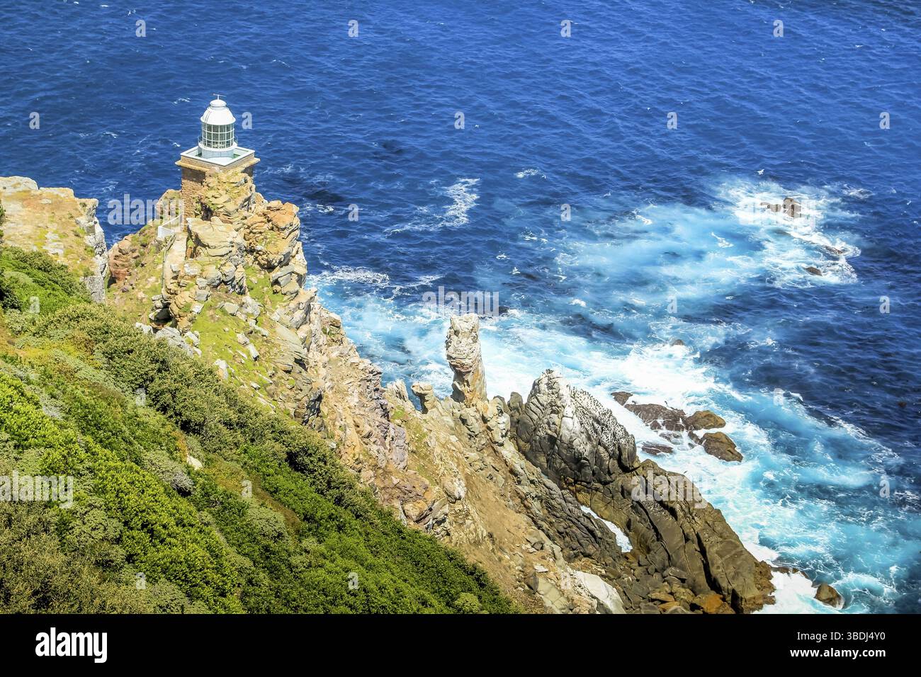 The new lighthouse of Cape Point in Cape of Good Hope Nature Reserve in ...