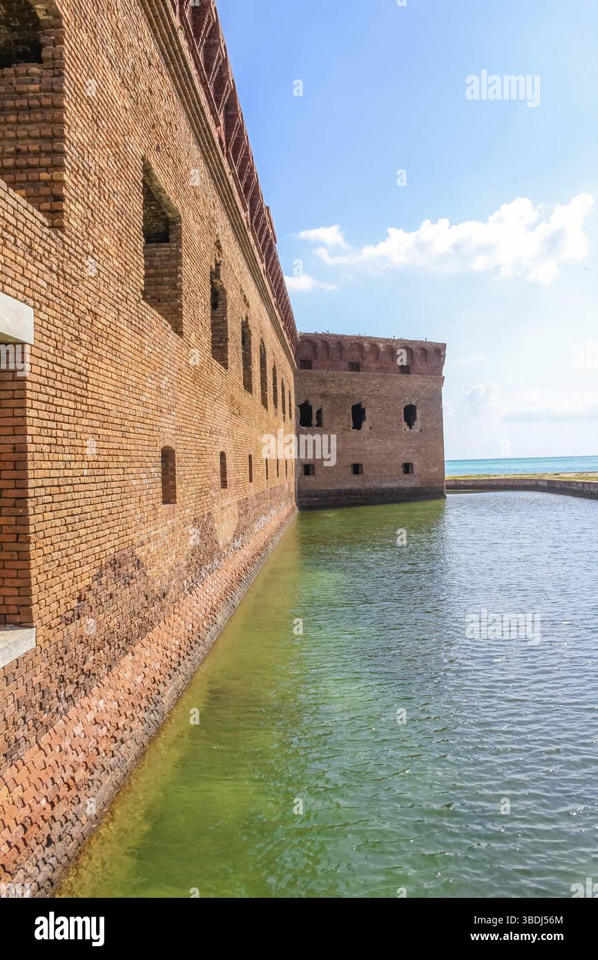 Fort Jefferson and its moat of sea water at Dry Tortugas National Park ...