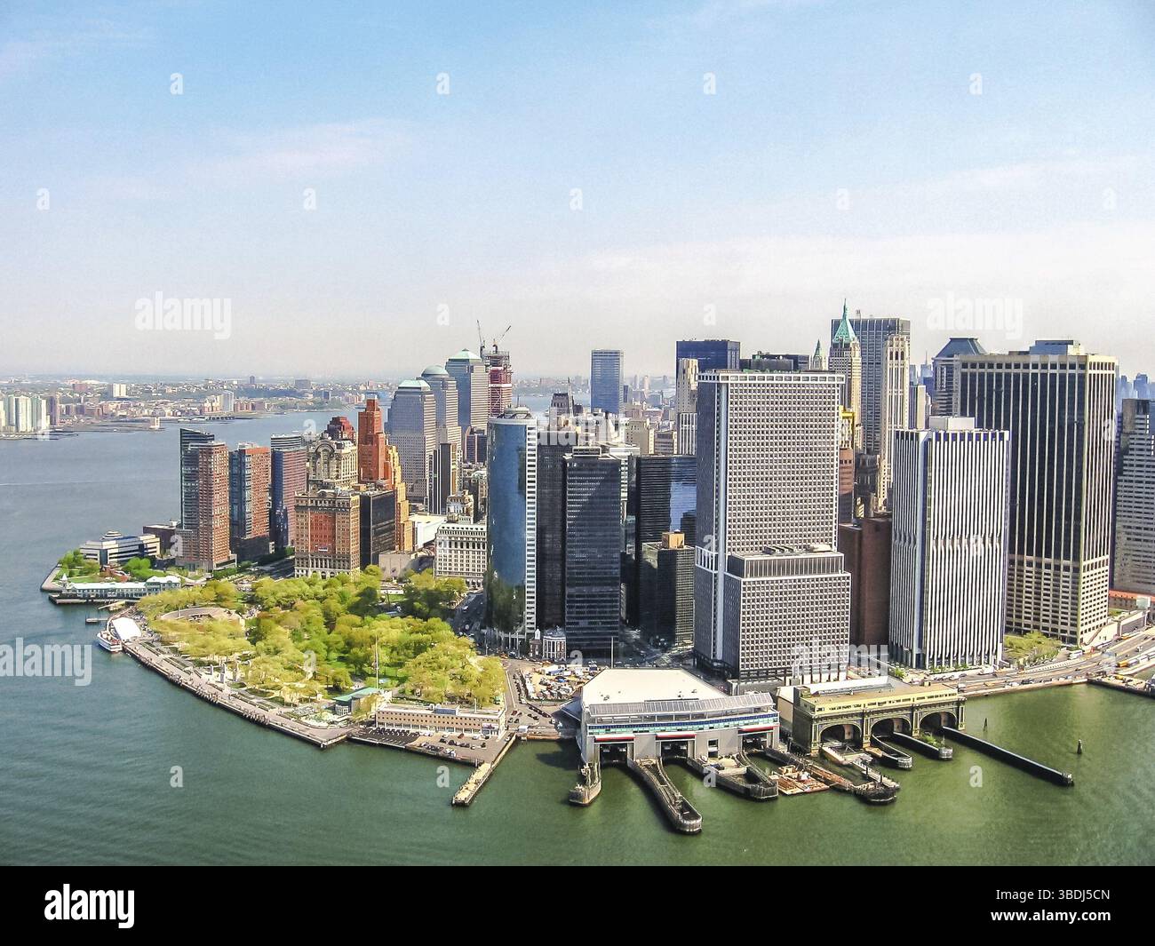 Helicopter flight on Manhattan Skyline in New York City of America ...
