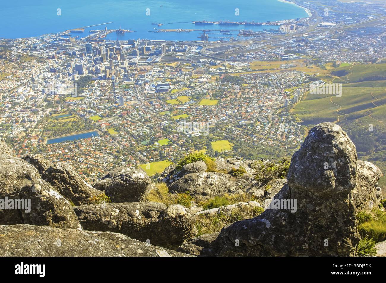 Table Mountain National Park, Trail Hike. View on Cape Town, South ...