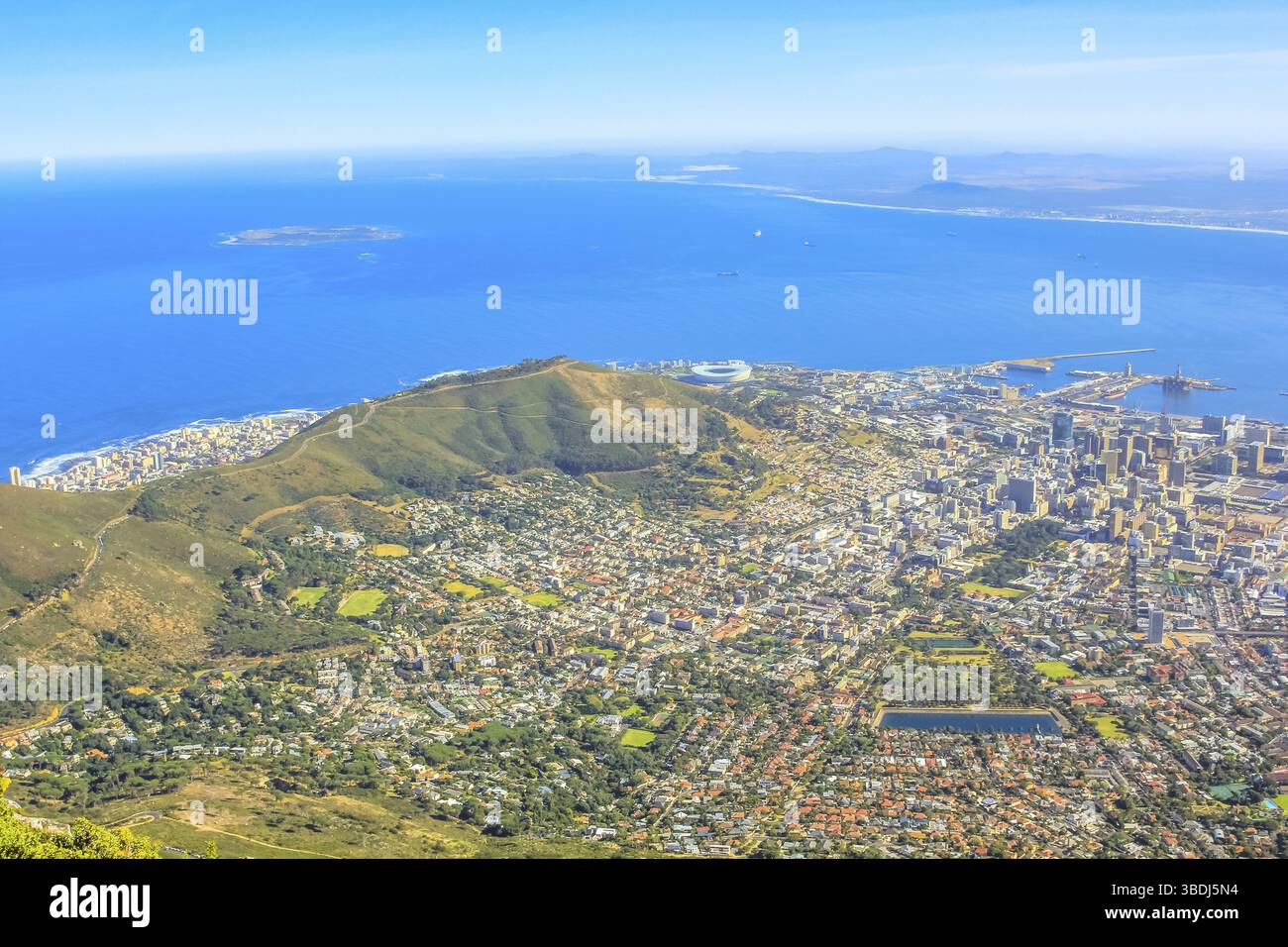 The Cape Town City Bowl as seen from Table Mountain National Park in ...