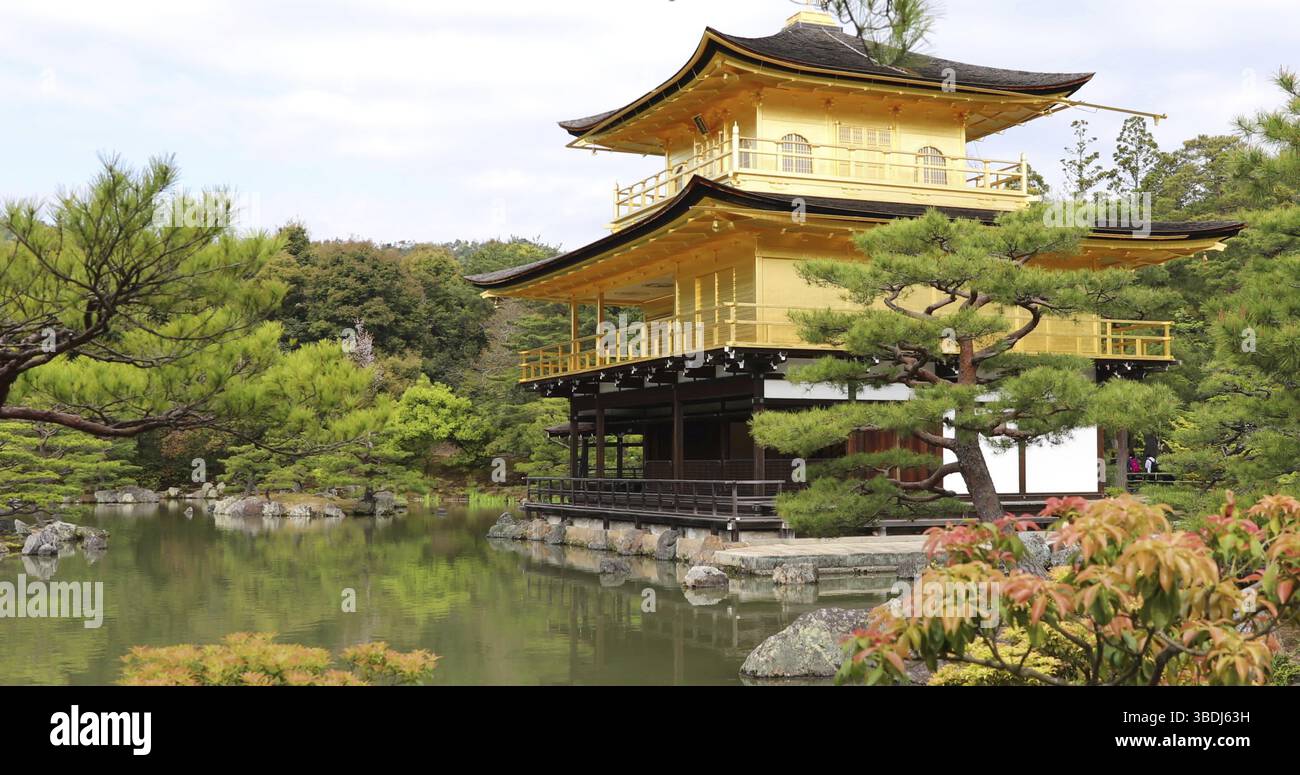 Kinkaku-ji, Golden Pavilion, famous buddhist zen temple of Rinzai sect ...