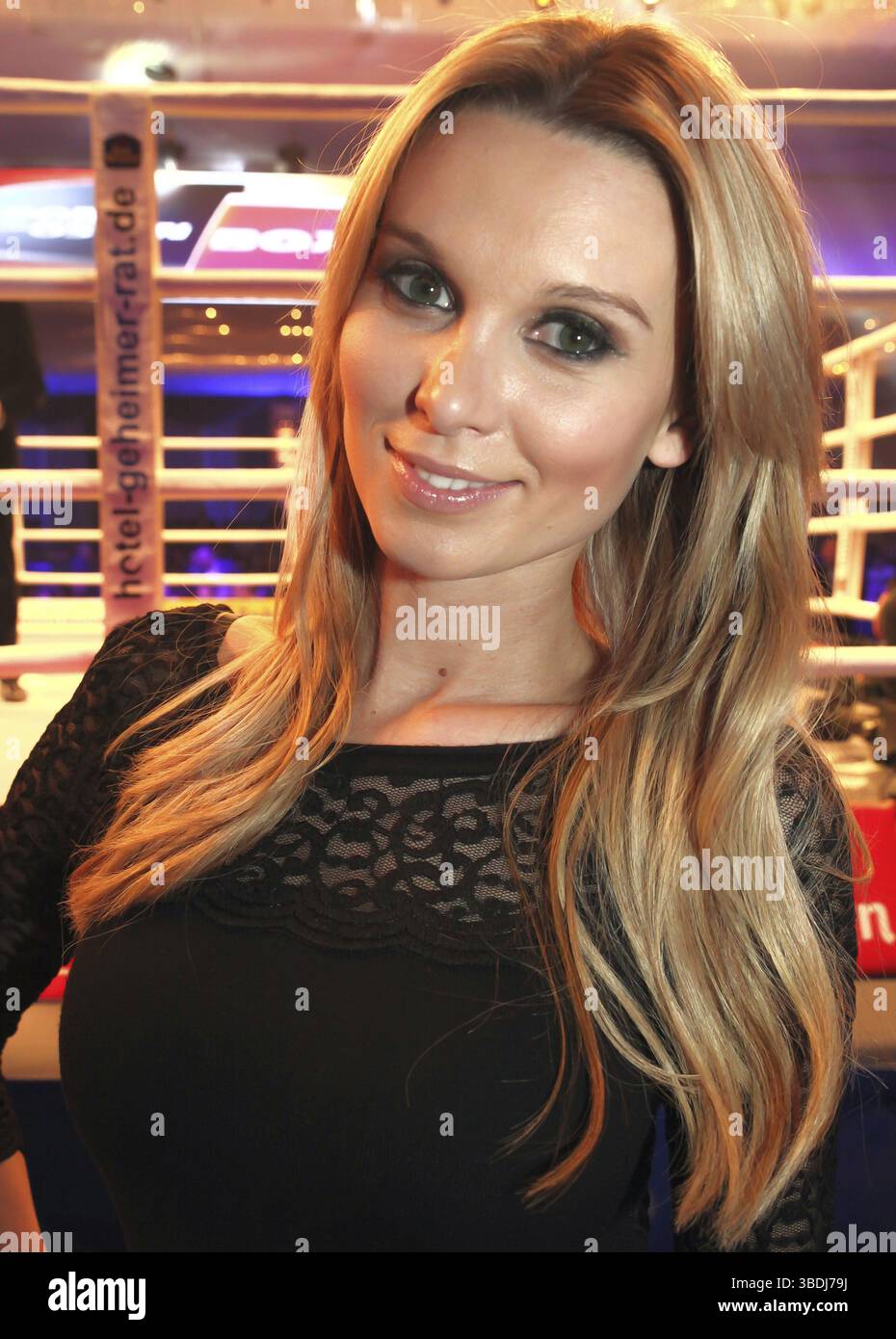 German model Katja Kuehne at 100.SES Boxing Gala Magdeburg 2015, German ...