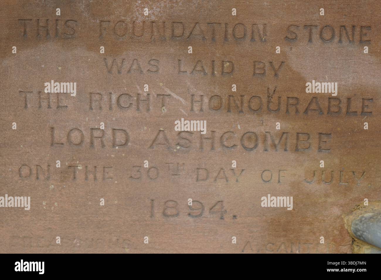 Engraved Dedication Stone Marking Historical Event on July 30, 1894 ...