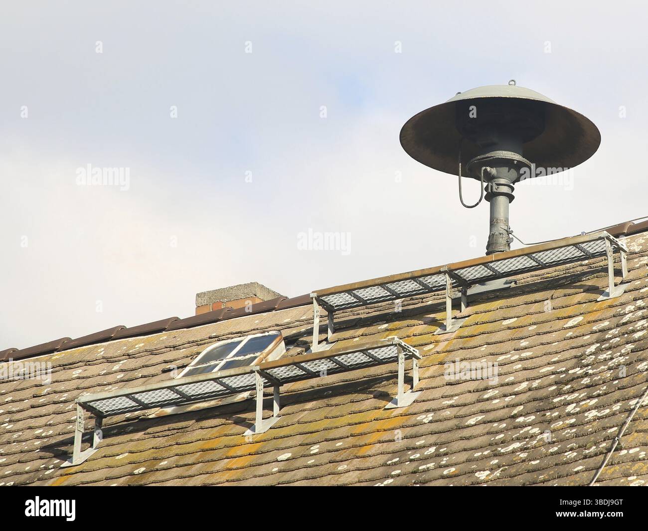 Siren on a house roof in Brambach, Siren on a house roof in Brambach ...
