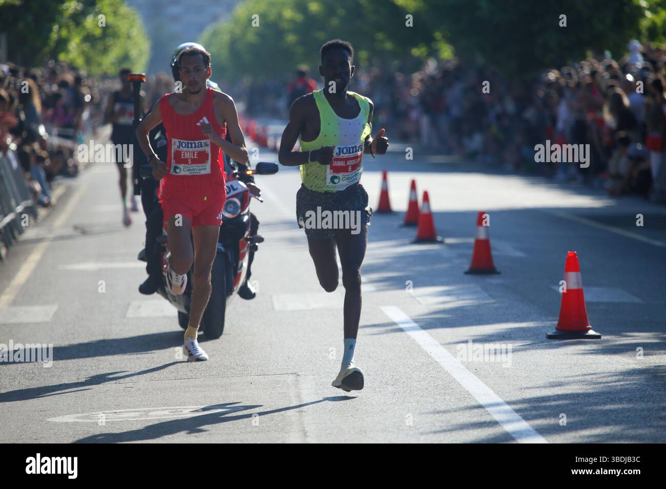 Laredo, Spain, May 24, 2025: Athlete Jamal Abdelmaji Eisa Mohamed (6, R ...