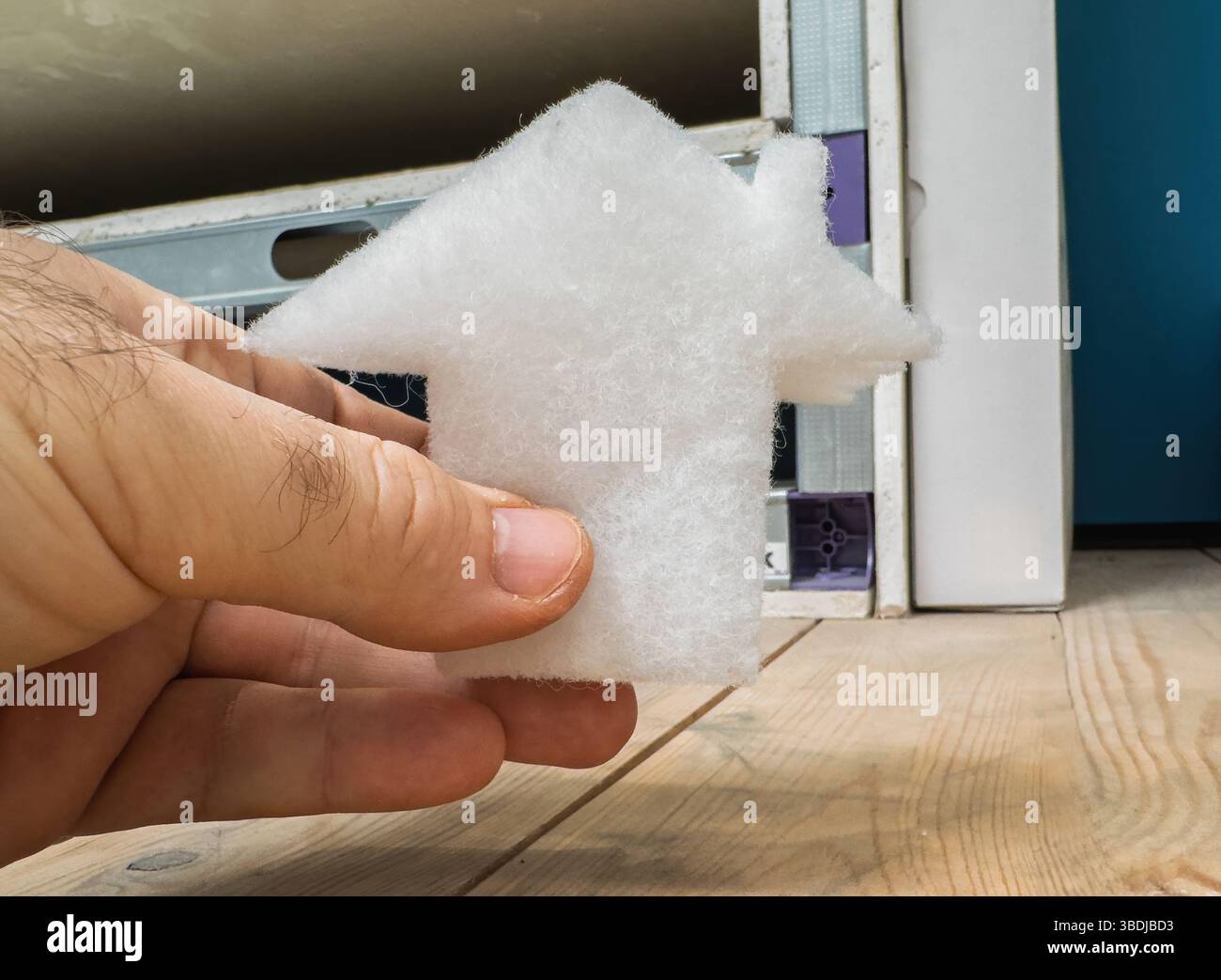 Insulation product display at a DIY store featuring various panel types ...