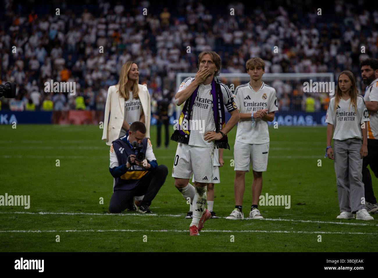 Madrid, Spain. 24th May, 2025. Real Madrid's Luca Modric bids farewell ...