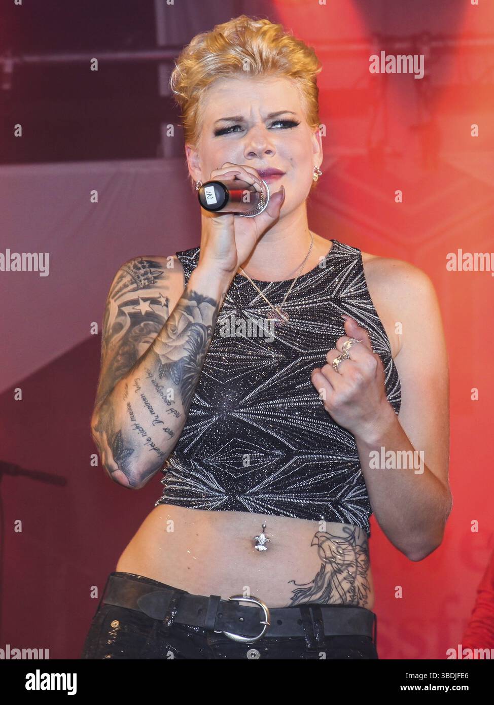German reality TV actress and pop singer Melanie Mueller at Stassfurt ...