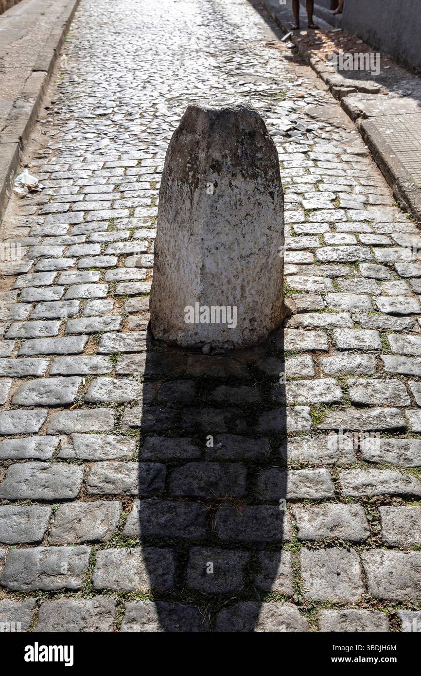 cobblestone, stone pavement texture in the historic Sao Joao del Rei ...