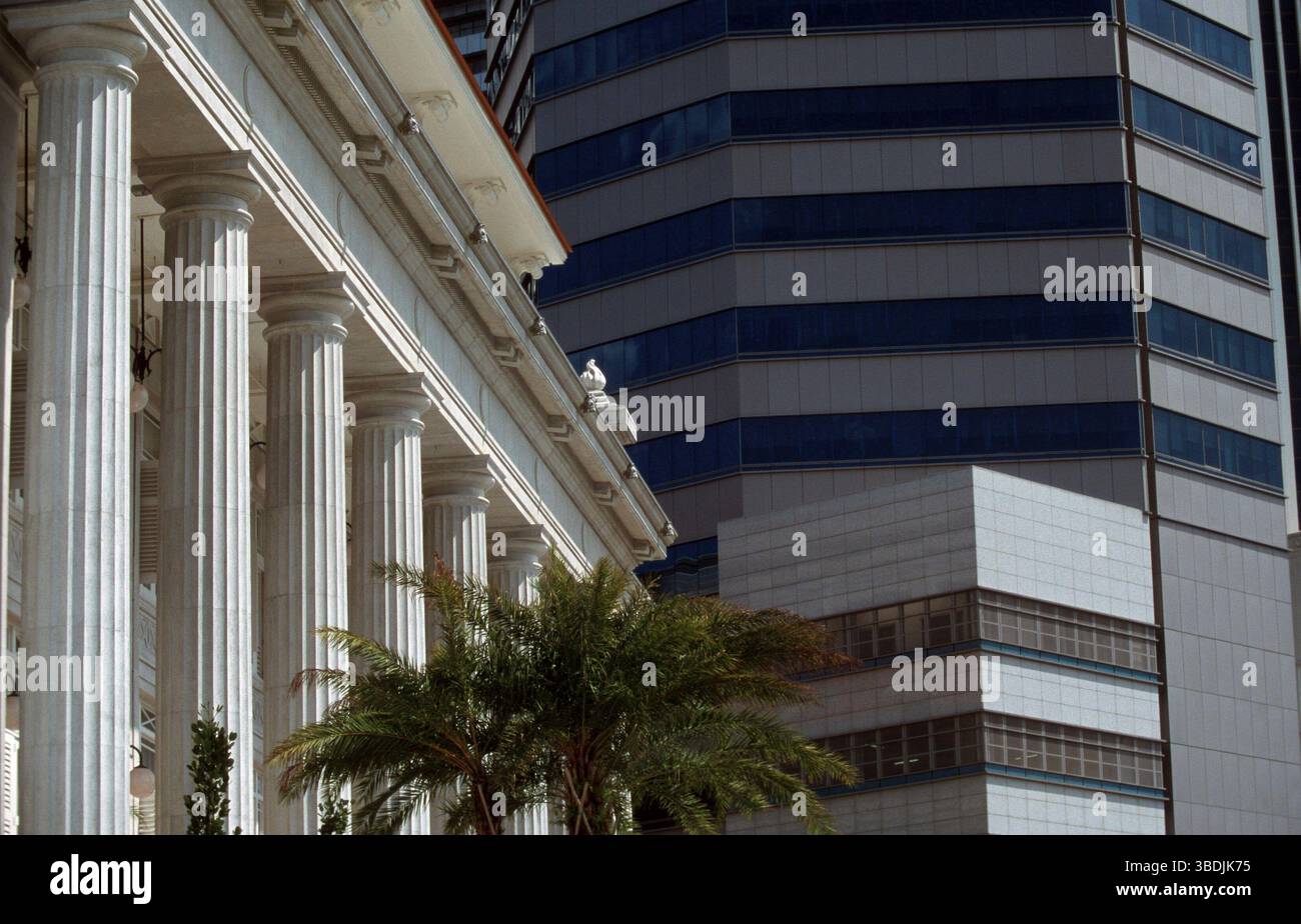 Columns and tower blocks, Singapore, asia, landscape format, horizontal ...