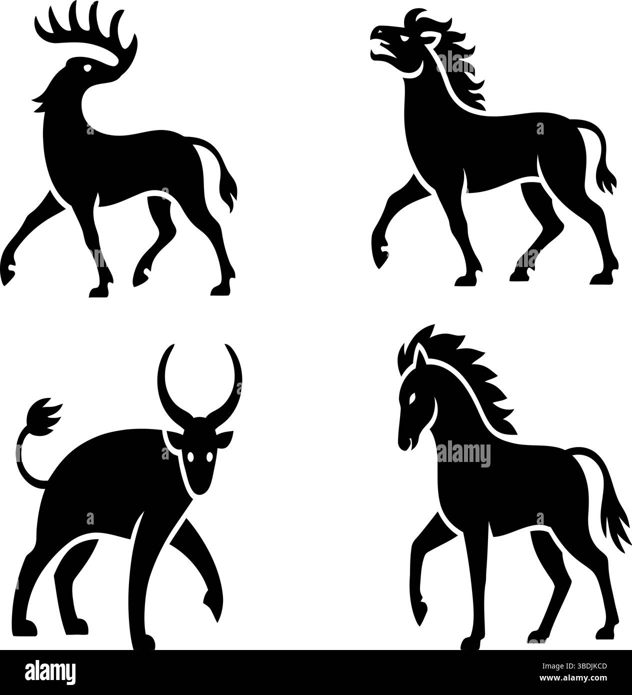Wild Animal Silhouettes Collection Stock Vector Image & Art - Alamy