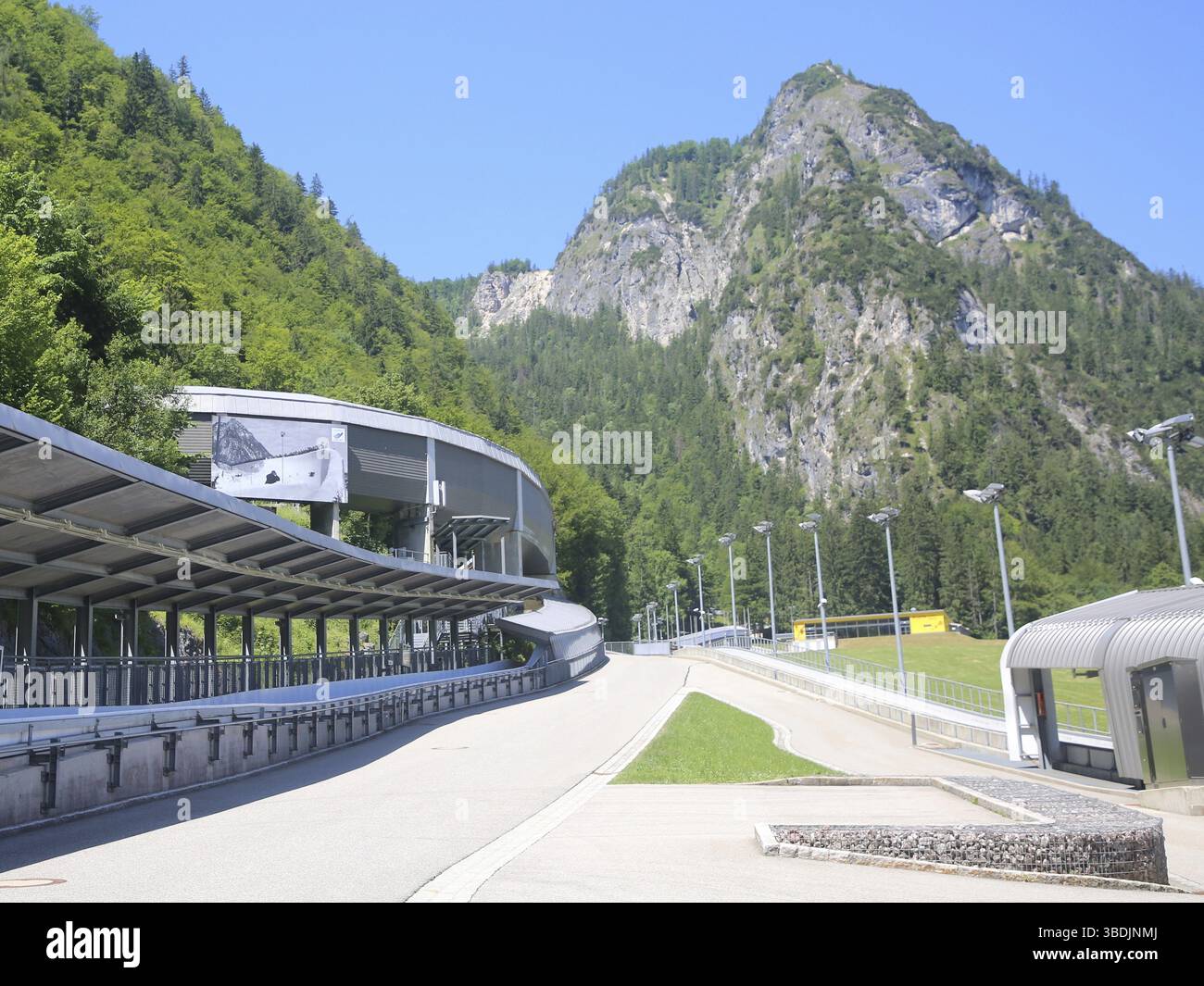 Ice arena bobsleigh & toboggan run at Koenigssee in summer 2021, Ice ...