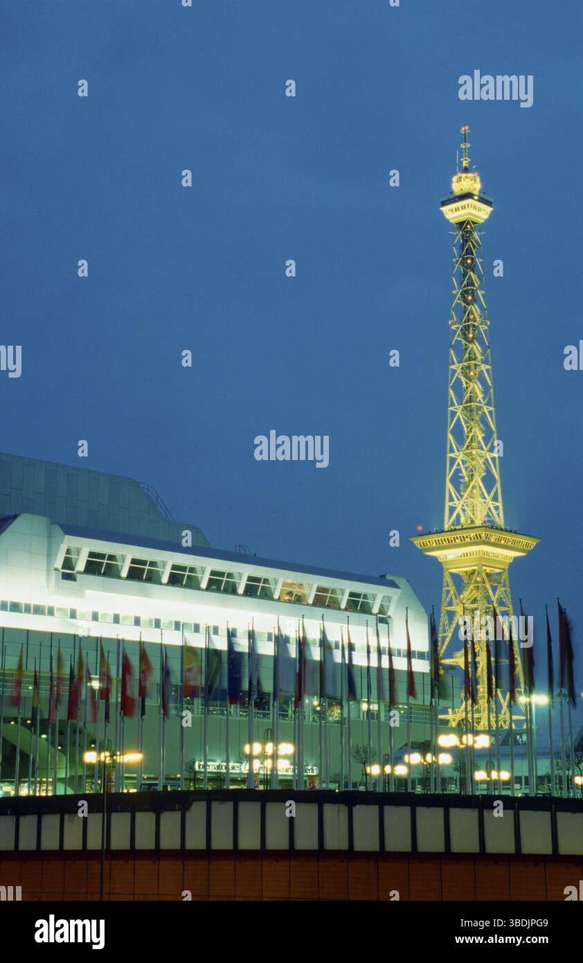 International Congress Centrum with aluminium facade and radio tower at ...