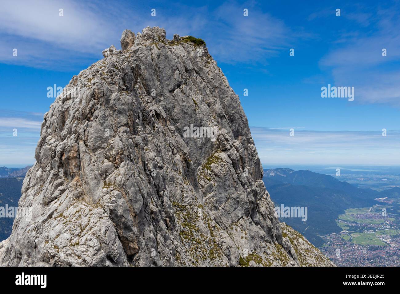 Alpspitze and Zugspitze mountains in Germany and Austria, Garmisch ...