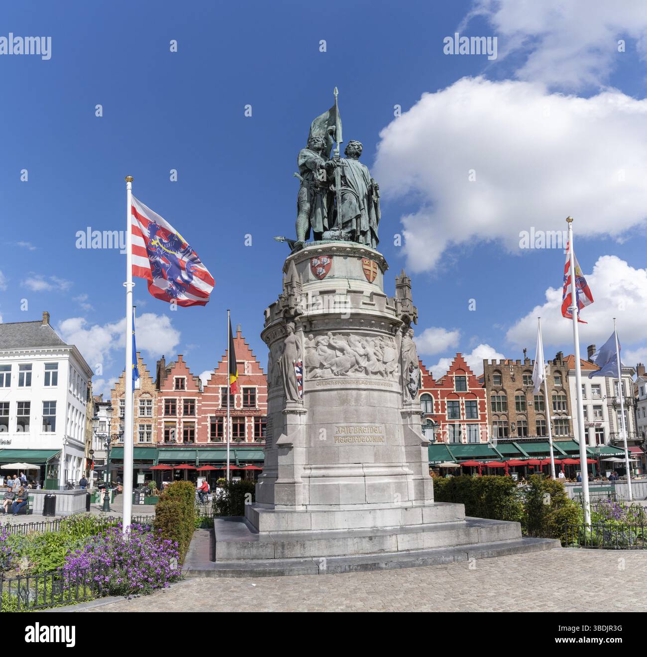 Bruges, Belgium - 12 May, 2021: statue of Jan Breidel and Pieter de ...