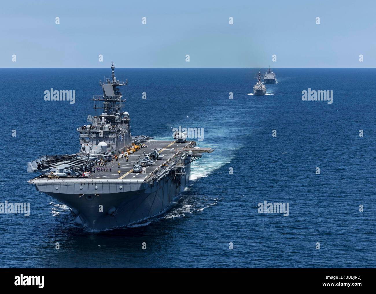 ATLANTIC OCEAN (May 22, 2025) The Wasp-class amphibious assault ship USS Iwo Jima (LHD 7), the ...