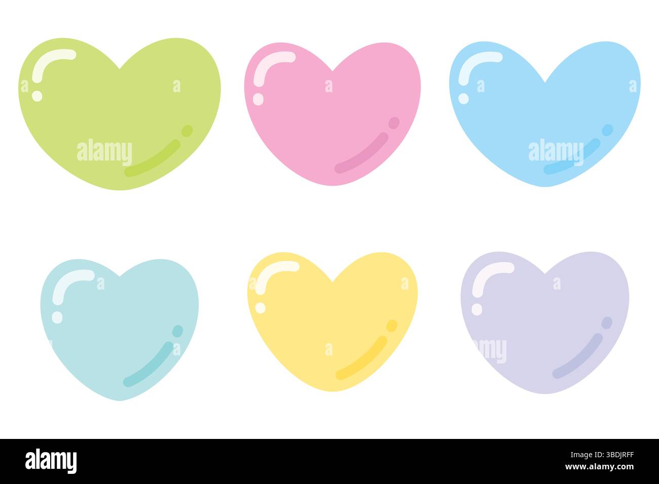 Collection of simple colorful hearts. Vector illustration Stock Vector ...