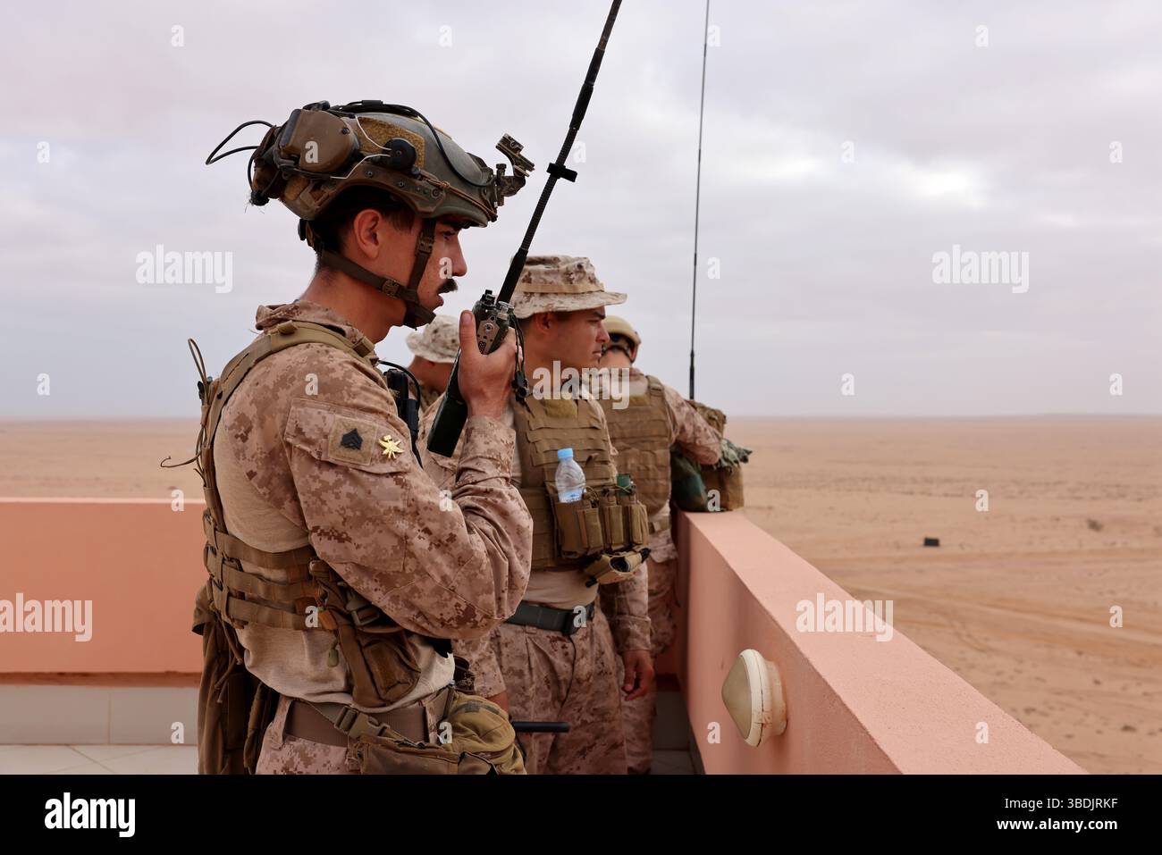 U.S. Marines conduct communication checks at Cap Draa during African ...