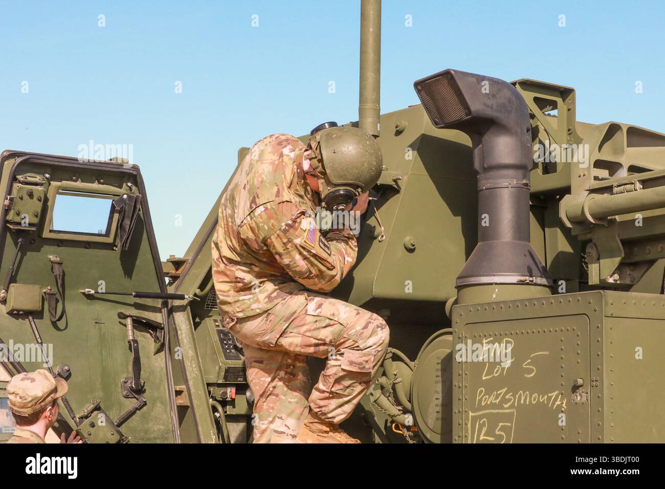 A U.S. Soldier assigned to 3rd Battalion, 197th Field Artillery Brigade ...