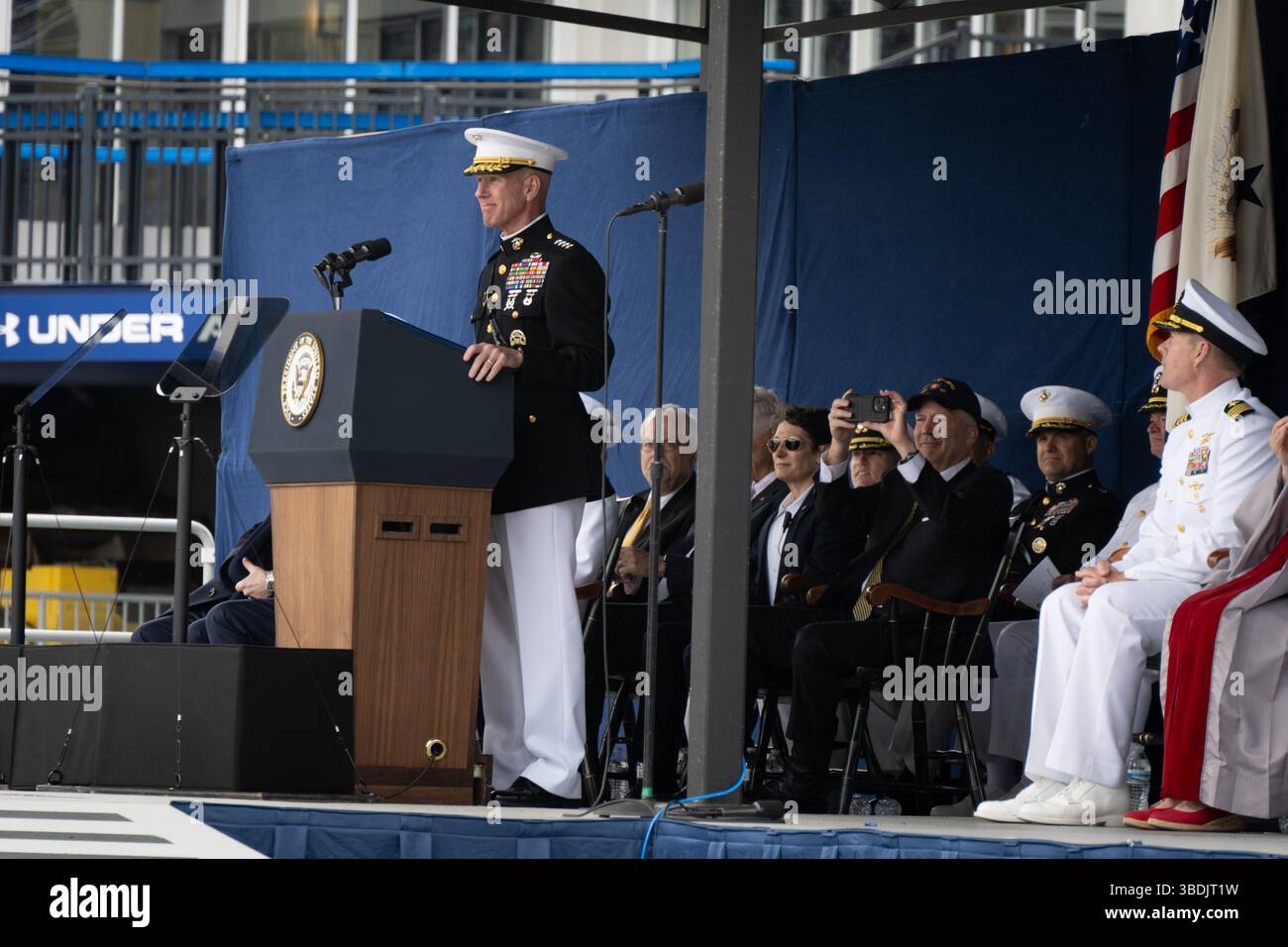 Marine Corps Commandant Gen. Eric M. Smith delivers the Oath of Office ...