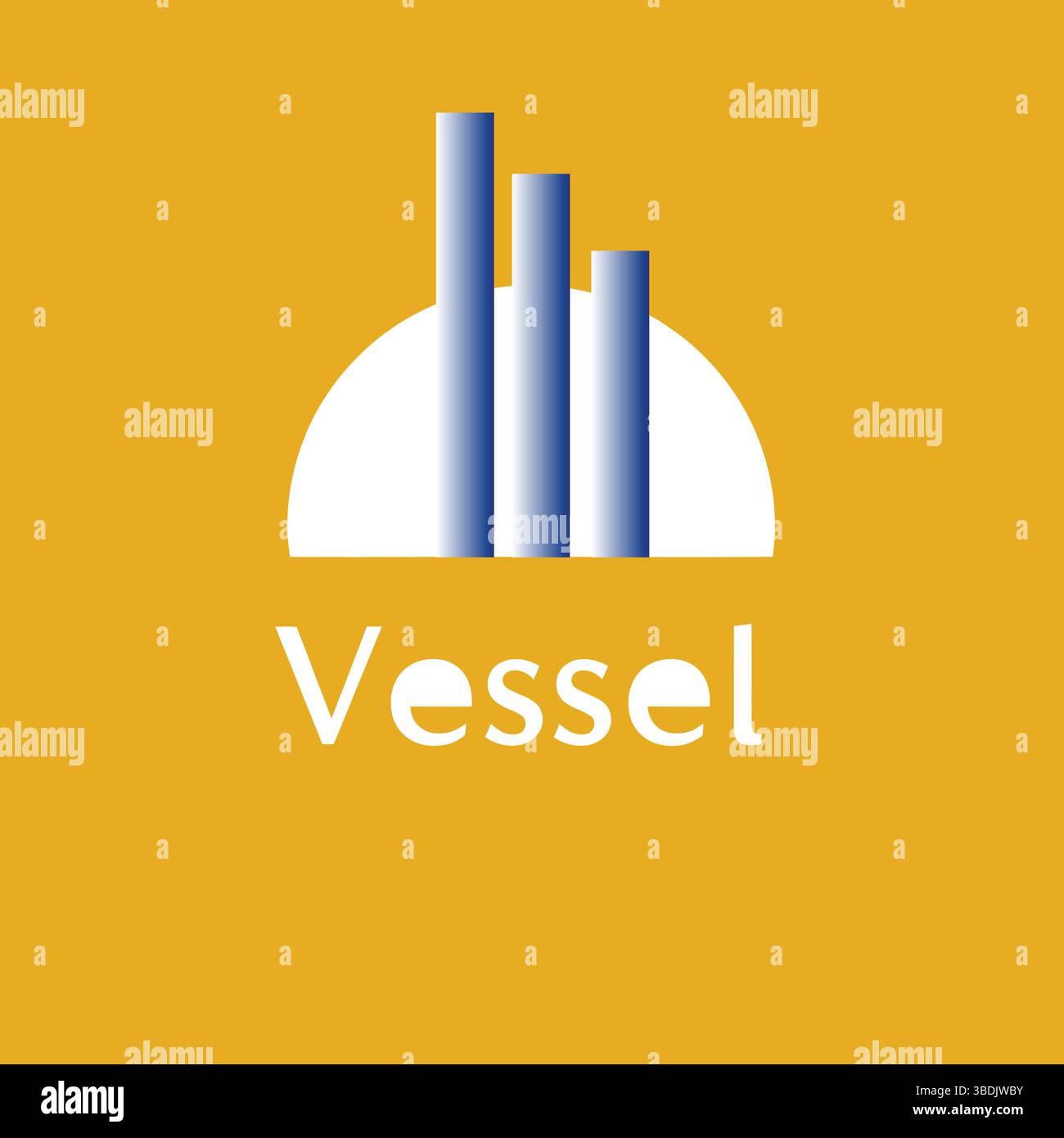 Vessel Logo Vector, Yellow Square with White Half Circle, Modern ...