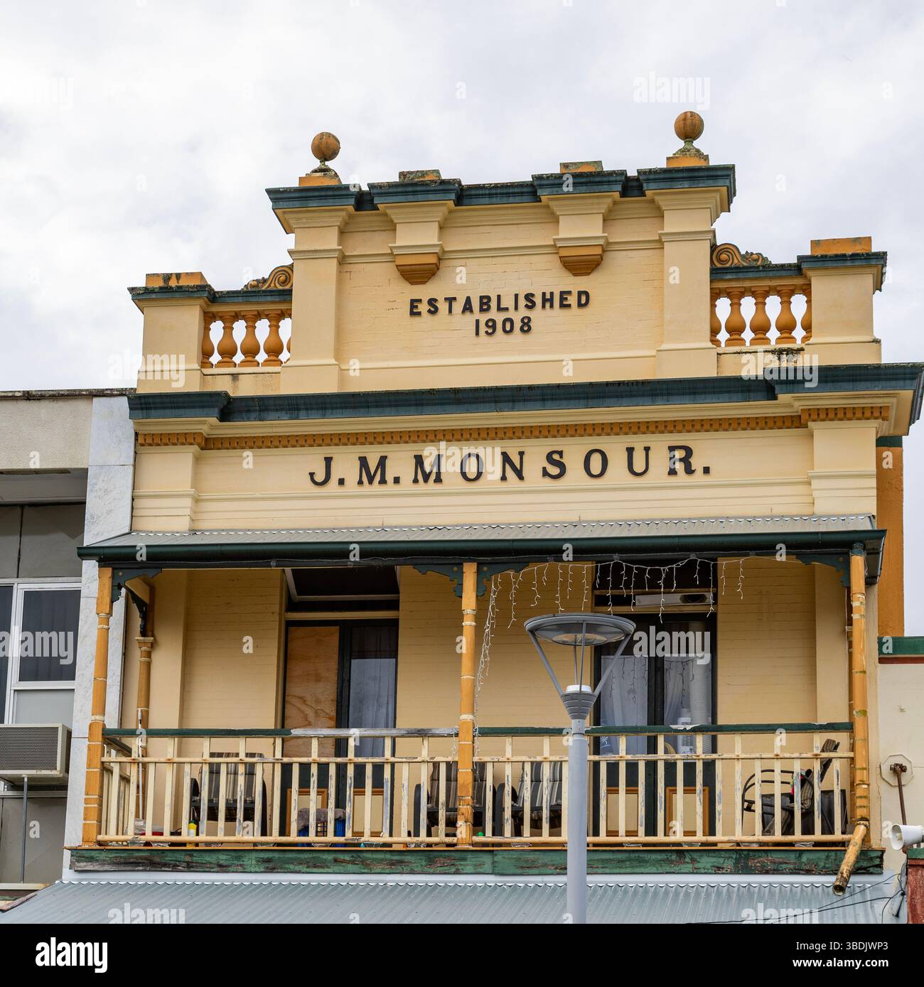 Facade of the J.M. Monsour building, built in 1908 in early 20th ...