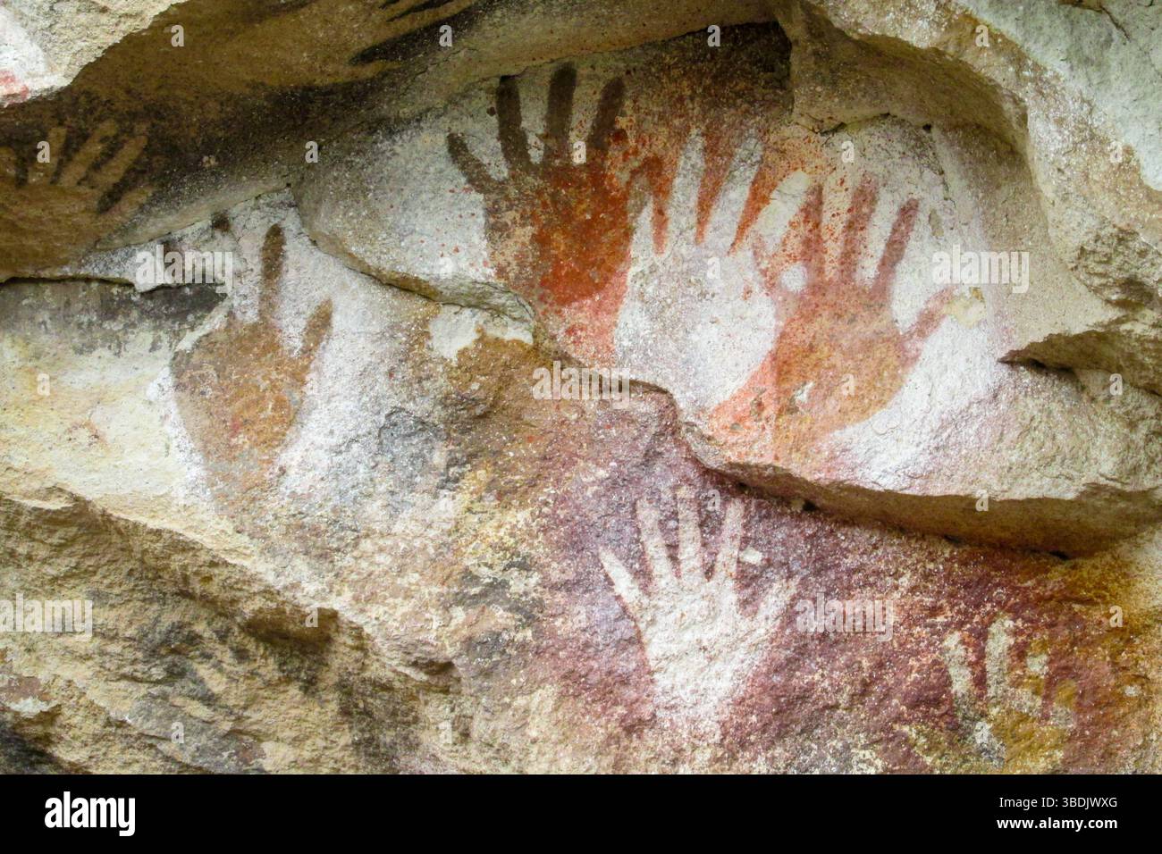Cave of Hands in Argentina, cueva de las manos. Cave with hand arm ...