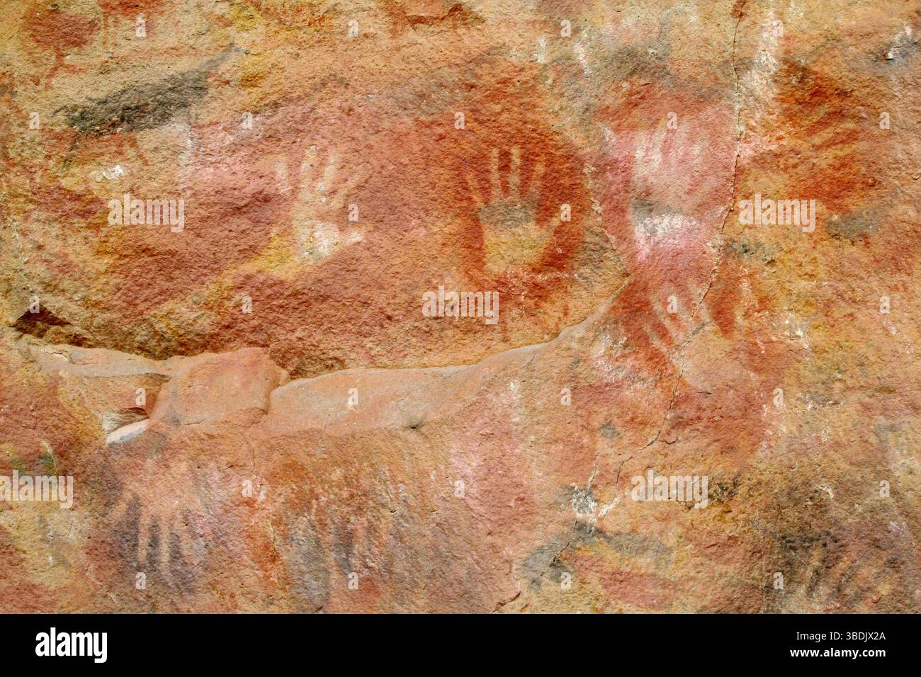 Cave of Hands in Argentina, cueva de las manos. Cave with hand arm ...