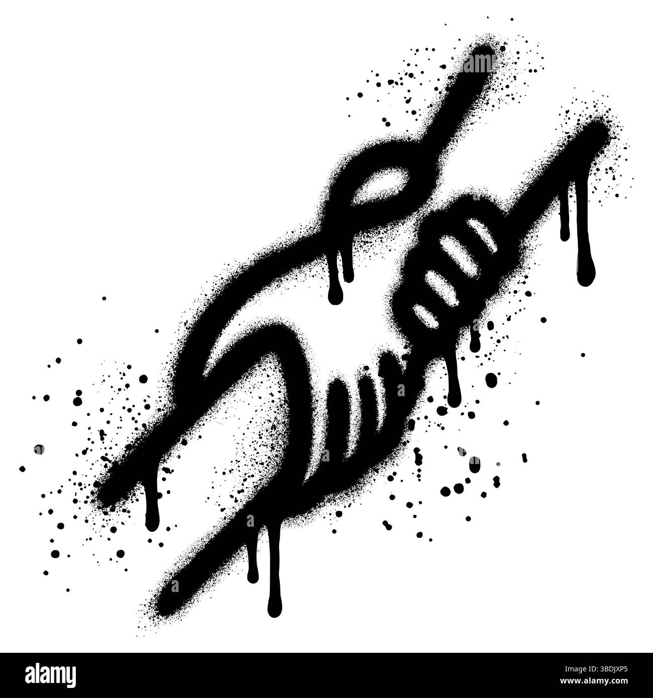 graffiti holding hands icon sprayed in black over white Stock Vector ...