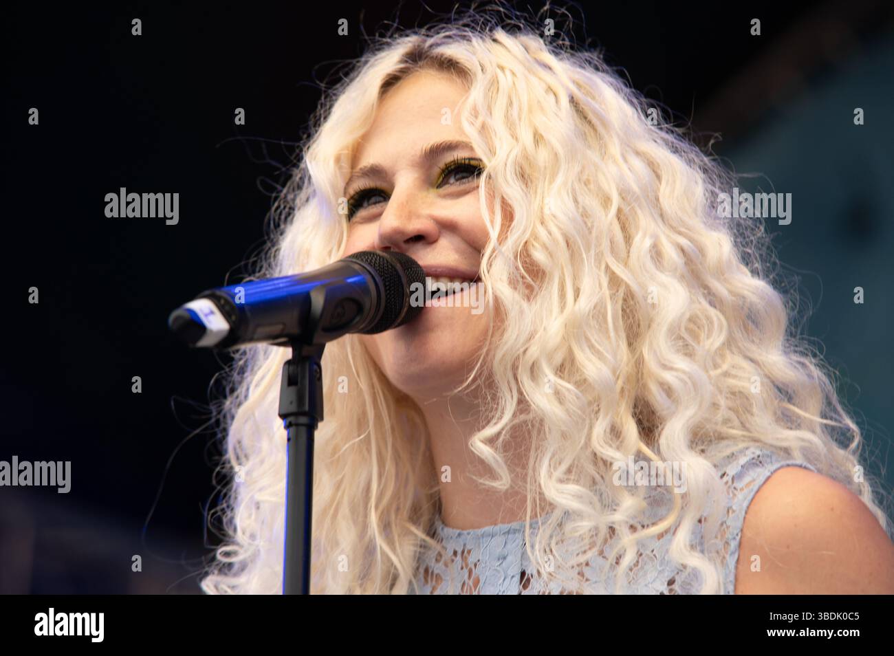London, England. 24th May 2025. Pixie Lott wears a tshirt gifted by a ...