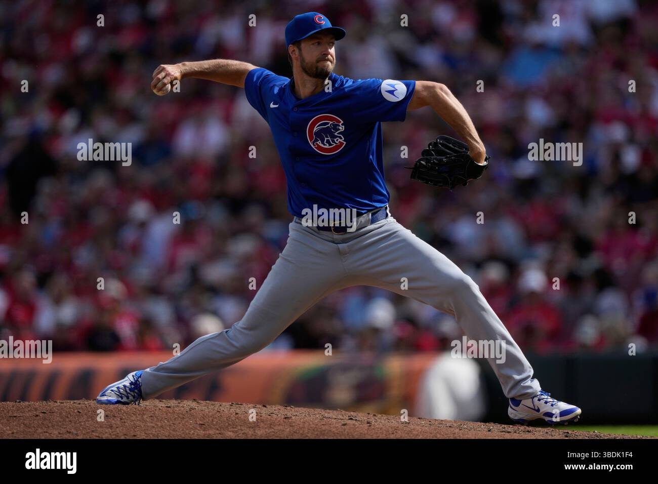 Chicago Cubs pitcher Colin Rea throws in the fourth inning of a ...