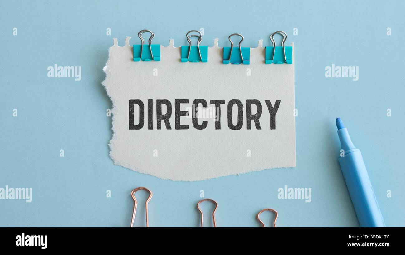 Wooden cubes with word DIRECTORY on the office desk Stock Photo - Alamy