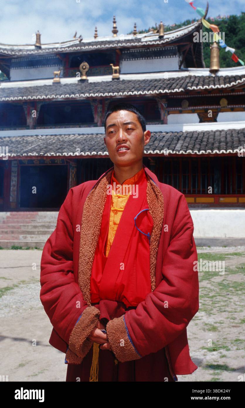 Tibetan Monk, Sichuan, China, Tibetan Monk, Sichuan, China, Asia Stock ...