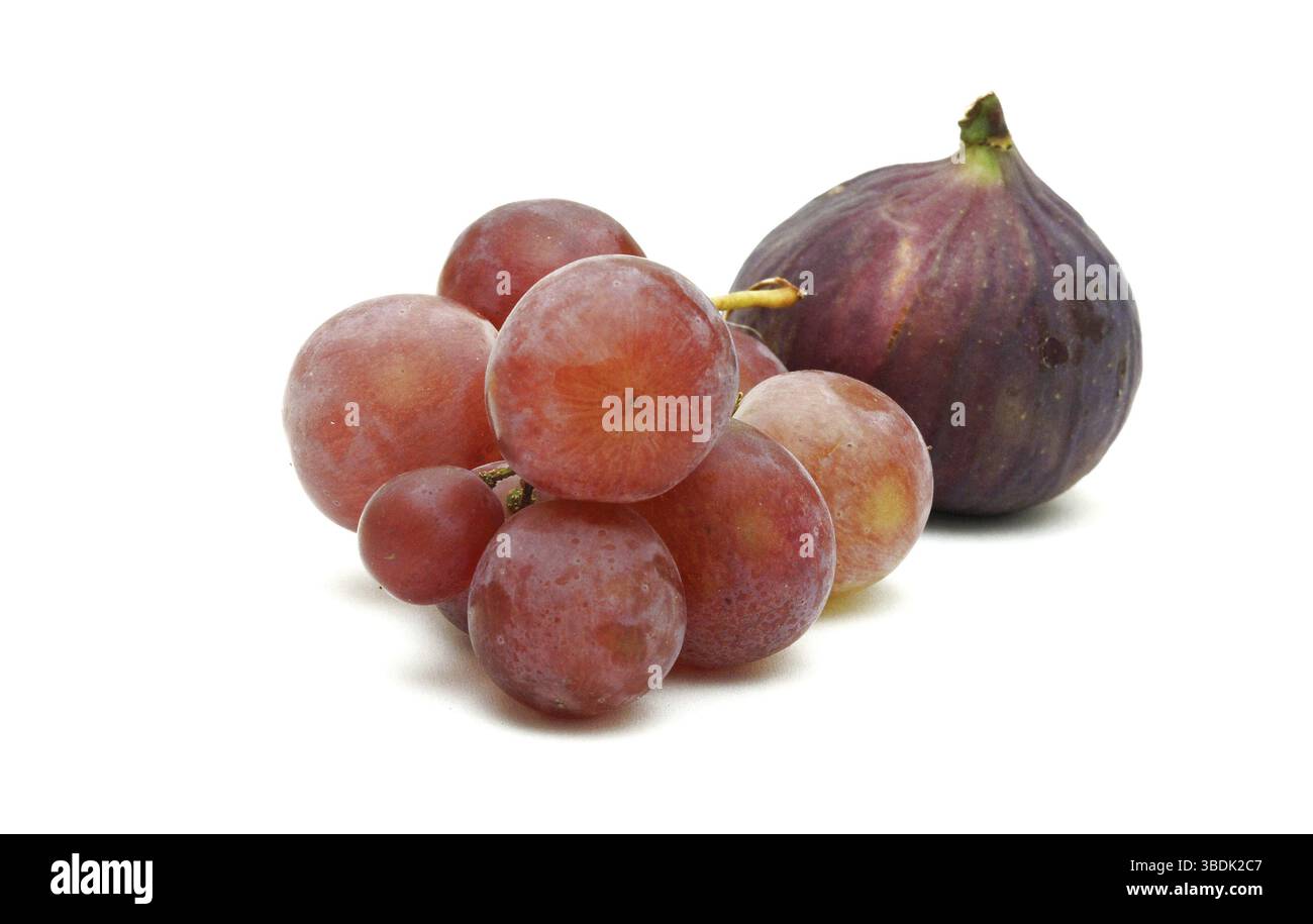 Common fig (Ficus carica), real fig, grapes, grape Stock Photo - Alamy