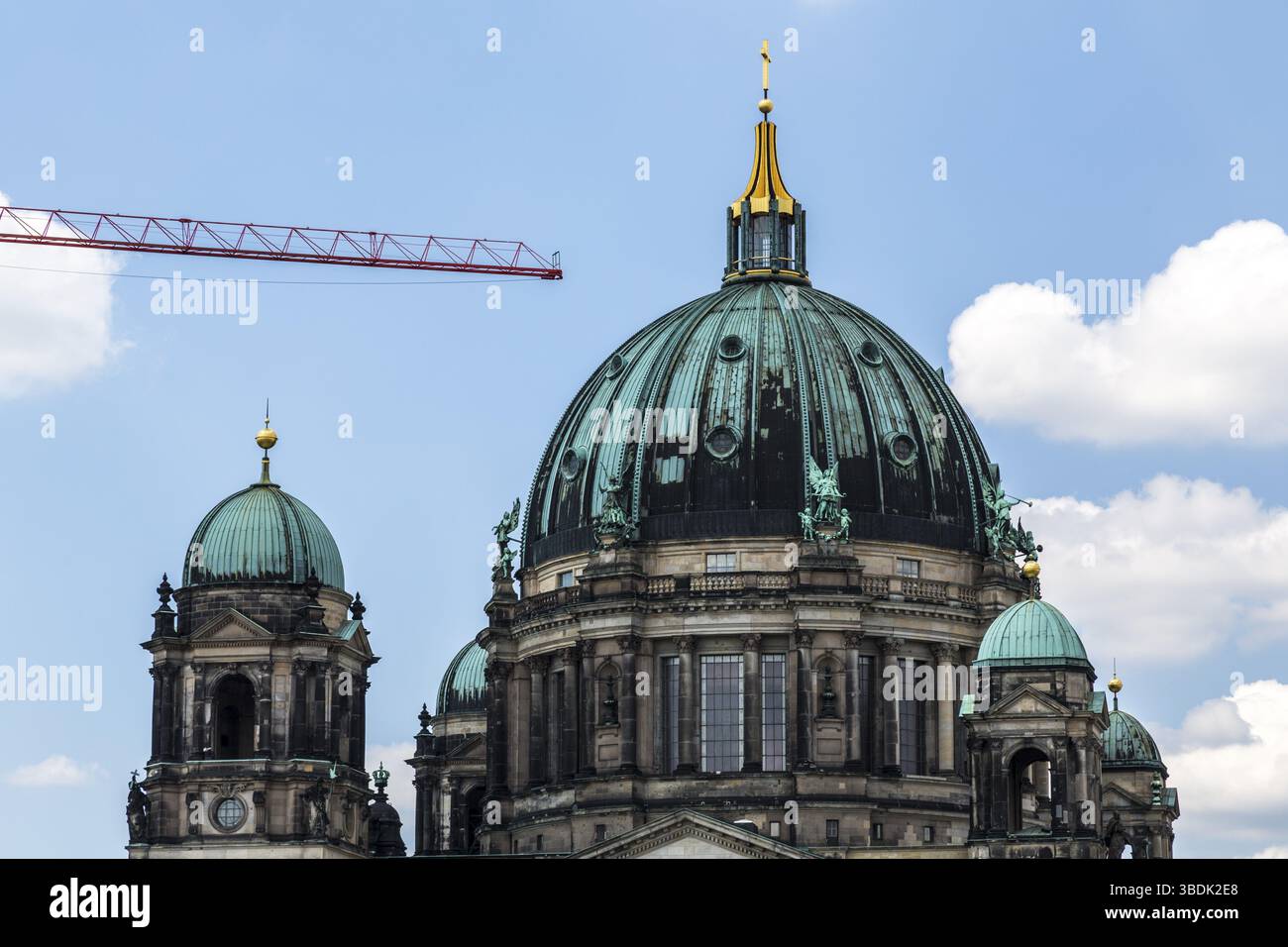 Detail of the berliner dom with building crane Stock Photo - Alamy