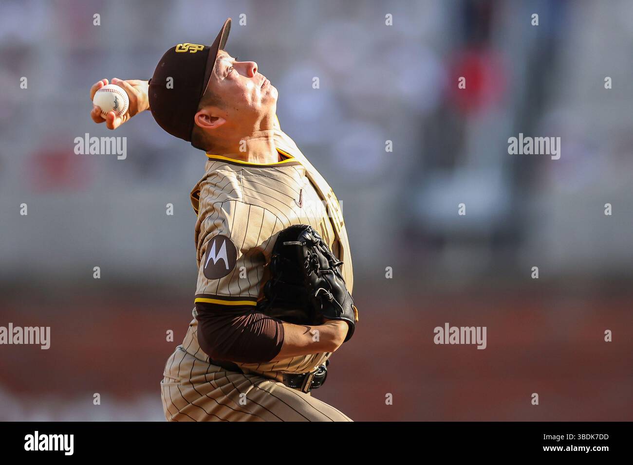 San Diego Padres pitcher Yuki Matsui delivers in the eighth inning of a ...