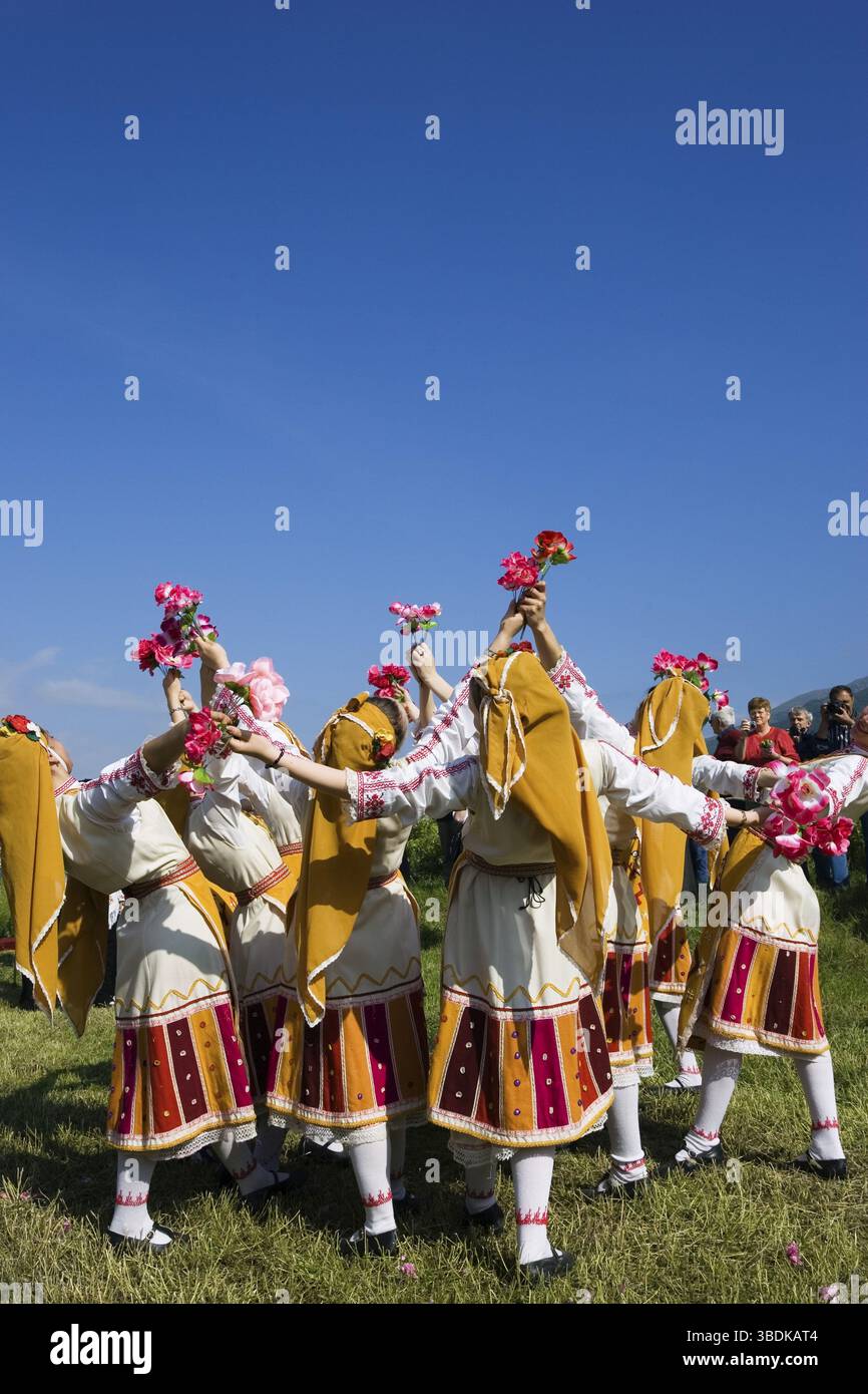 Dance group in traditional traditional costume, Rose Festival, Karlovo ...